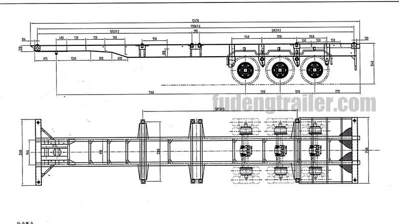 40FT Tri Axles Container Chassis Skeleton Trailers For Sale in China