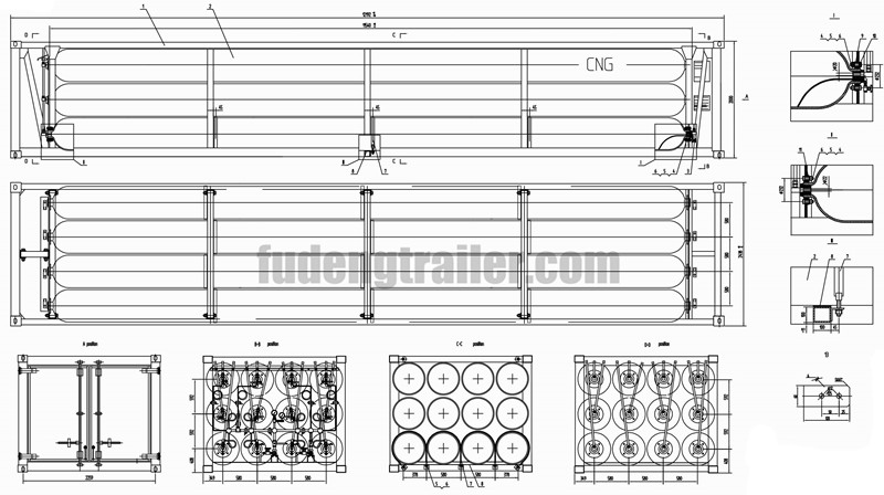 20 Foot 40FT CNG Tube Container Bundle - 8 Tubes 10 Tubes 12 Tubes