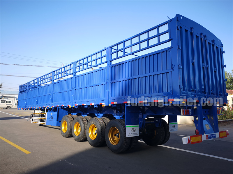 4 Axle Fence Cargo Semi Trailer - Buy 40ft fence cargo trailer, Bulk ...