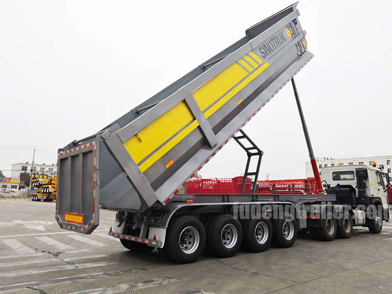 U Shaped Tipper Trailer Tri Axles 35CBM Tipping Semi Trailer For Sale