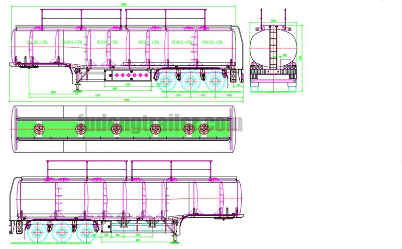 50K Liters Aluminium Tanker Trailer - Buy Fuel tank semi trailer ...