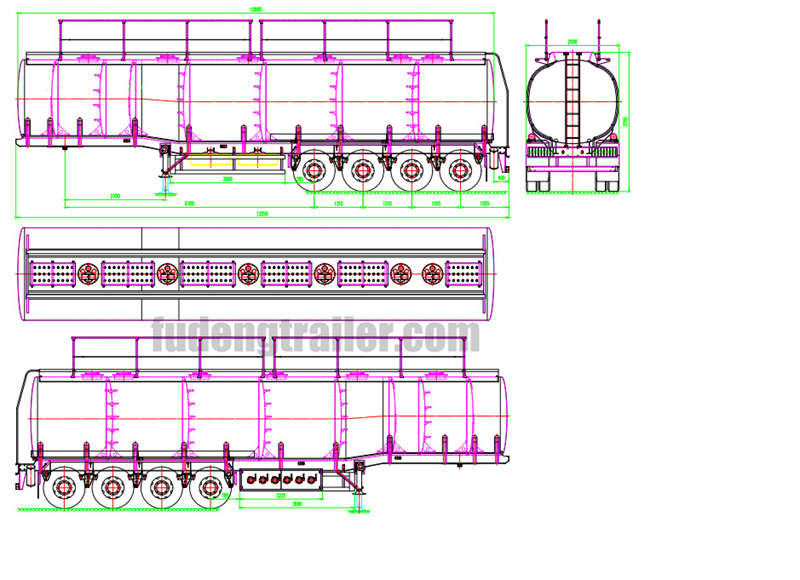4 Axles Steel Tank Trailer | 4 Axles Fuel Tank Trailer | Made In China