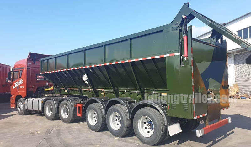 70 To 80 CBM Tipper Trailer Belt Conveyor Type Tipper Semi-Trailer For Sale